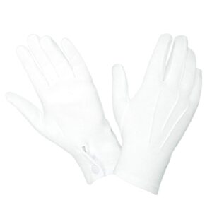 hatch cotton parade duty glove with snap back, white, large