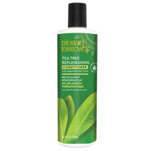 desert essence tea tree replenishing conditioner - 12.7 fl ounce - peppermint & yucca - eucalyptus oil - vitamin e - keratin - murumuru butter for dull, damaged hair - reduces hair breakage & flaking