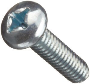 small parts steel machine screw, zinc plated finish, pan head, phillips drive, 1/4" length, #6-32 threads (pack of 100)