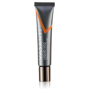 liquid vo2 undereye color corrector and concealer by vasanti - medium to deep skin tones - paraben free, gluten free - look younger with this dark circle concealer