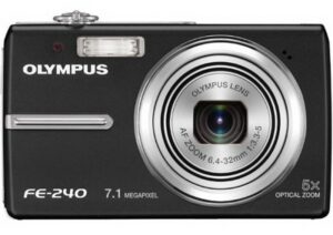 om system olympus stylus fe-240 7.1mp digital camera with dual image stabilized 5x optical zoom (black)