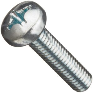 small parts class 4.8 steel machine screw, zinc plated finish, pan head, phillips drive, meets din 7985, 30mm length, m3-0.5 metric coarse threads (pack of 100)