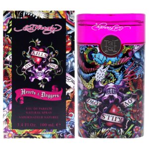 christian audigier hardy hearts & daggers eau de parfum spray for women, 3.4 ounce