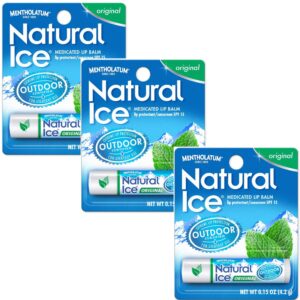 mentholatum natural ice lip balm original spf 15 1 each ( pack of 3)