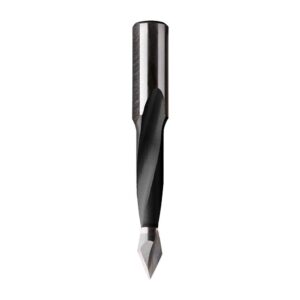 cmt 314.120.11 2 flute dowel drill for through holes, 12mm (15/32") diameter, 10x26mm shank, right-hand rotation