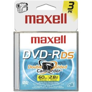 maxell dvd-r double sided 2.8 gb 3pack media for camcorders