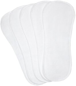 kushies washable 5 piece diaper liners pack, white, infant/toddler