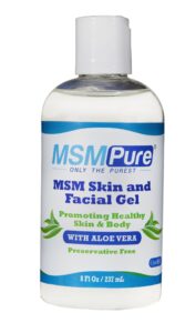 kala health msmpure max strength skin & facial msm gel with organic aloe, 8 oz – preservative-free skin care for smooth, radiant skin