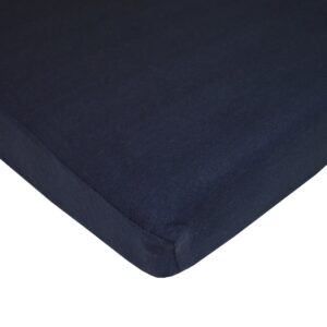 american baby company supreme fitted crib sheet 28" x 52", enhanced thickness for soft, breathable neutral 100% cotton jersey comfort, navy, for boys and girls