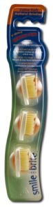 smile brite thrbr0013 v-wave replacement heads for natural extra soft toothbrush, 3 count