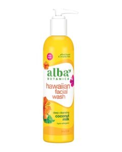 alba botanica hawaiian facial wash, deep cleansing coconut milk, 8 oz