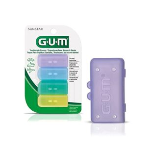 gum-152rf toothbrush covers for travel, home, or camping, 4 covers