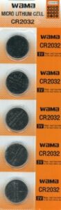 pack of 5 cr2032 lithium button cell 3-volt batteries