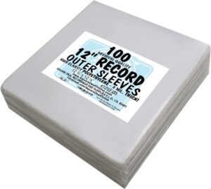 (500) 12" record outer sleeves - industry standard 3mil thick polyethylene - 12 3/4" x 12 1/2"