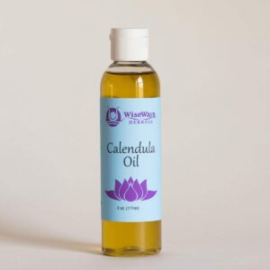 wiseways herbals calendula oil 6 ounces organic natural skin care oil for sprains, bruises and swellings