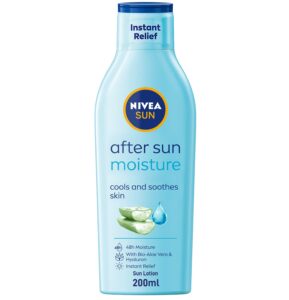 nivea sun moisturising after sun lotion with aloe vera silky skin feeling 200ml