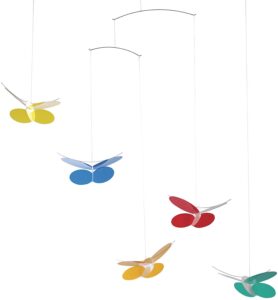 butterflies hanging nursery mobile - 26 inches - high quality plastic - handmade in denmark by flensted