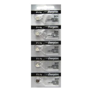 energizer 317 button cell silver oxide sr516sw watch battery pack of 5 batteries