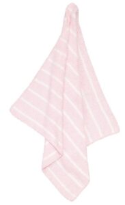 angel dear chenille blanket, pretty pink/ivory stripe