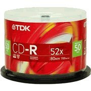 tdk cd-r 52x - 80min 700mb - 50 pack