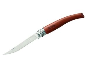 opinel slim series fillet knives - beechwood, olivewood, padouk wood handles, stainless steel blades - made in france