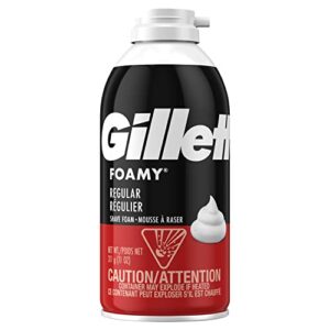 comfort glide foamy regular shave foam men shaving foam by gillette, 11 ounce