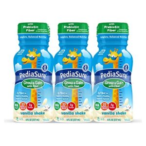 pediasure, grow & gain fiber shake, vanilla, 48 oz (pack of 6)