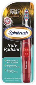 spinbrush truly radiant soft powered toothbrush (colors may vary)