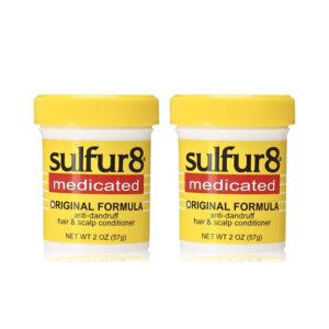 sulfur 8 medicated original formula anti-dandruff hair and scalp conditioner, 2 oz (pack of 2)