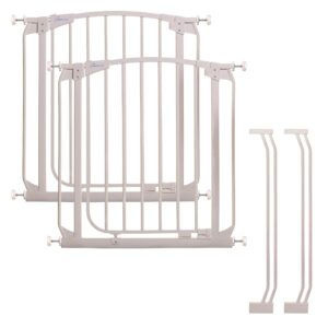 dreambaby chelsea auto close security gate in white value pack (includes 2 gates and 2 extensions)