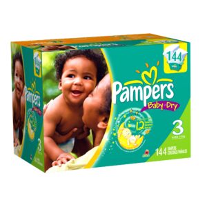 pampers baby dry diapers, size 3, 104 count