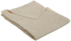 american baby company sweater knit swaddle blanket made with organic cotton, natural color