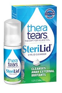 theratears sterilid eyelid cleanser, lid scrub for eyes and eyelashes, contains tea tree oil, 48 ml, 1.62 fl oz foam pump