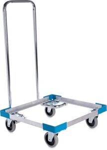 carlisle foodservice products e-z glide dishwashing racks dolly with handle for kitchen and restaurants, aluminum, 20.63 x 20.63 x 6.63 inches, blue