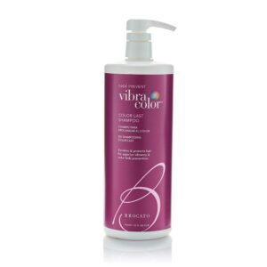 brocato vibracolor color last shampoo: color safe shampoo for color treated hair - prevents fading and extends the life and brilliance of colored hair - contains no sulfate or parabens - 32 oz