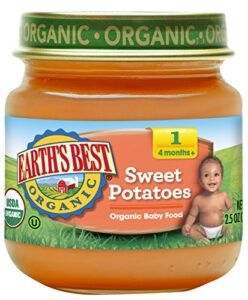 earth's best organic stage 1 baby food, sweet potato, 2.5 oz. jar