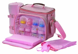 bigkitchen baby boo pink deluxe insulated diaper bag