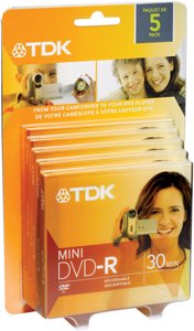 tdk electronics dvd-r14rcl5 mini dvd disc camcorder