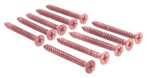 crl antique brushed copper #10 x 2" wall mounting flat head phillips sheet metal screw - package