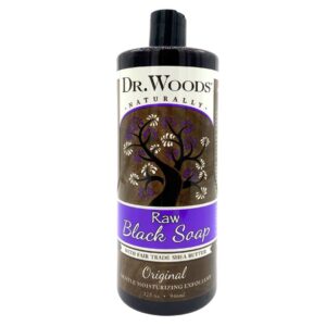 dr. woods african raw black vegan liquid body wash with organic shea butter, 32 ounce