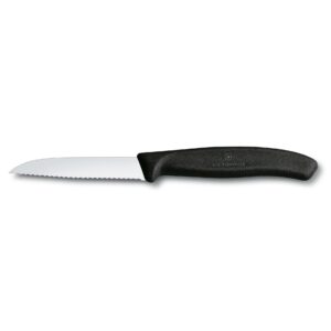 victorinox swiss classic 3 1/4 inch wavy black paring knife, 3.1 inches, 6.7433