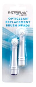 interplak rbg3 opticlean replacement power plaque remover brush head (pack of 2)