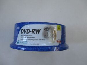 office depot dvd-rw 4x 4.7gb 25 pack media spindle