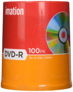 imation 16x dvd-r 4.7gb 100 pack spindle