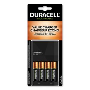 duracell fastest value charger with 4 aa batteries 1 kit (cef14dx)