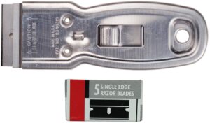 excel blades k11 razor blade scraper, includes 6 single edge blades