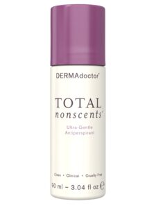 dermadoctor total nonscents ultra-gentle antiperspirant sensitive skin. unscented, clinical strength antiperspirant for men & women; hypoallergenic roll on deodorant - 3 oz