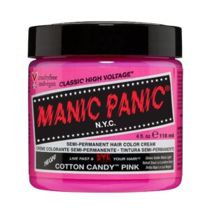 manic panic cotton candy pink hair dye color