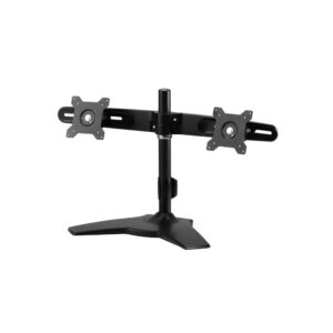 planar as2 dual monitor stand supports monitors between 15" and 24". weighs less than 26lbs. vesa compatible.