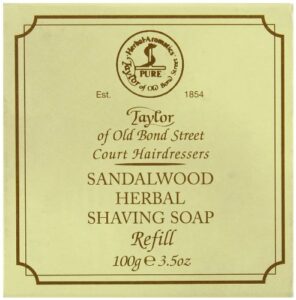 taylor of old bond street sandalwood hard shaving soap refill, 3.5-ounce, (01051)